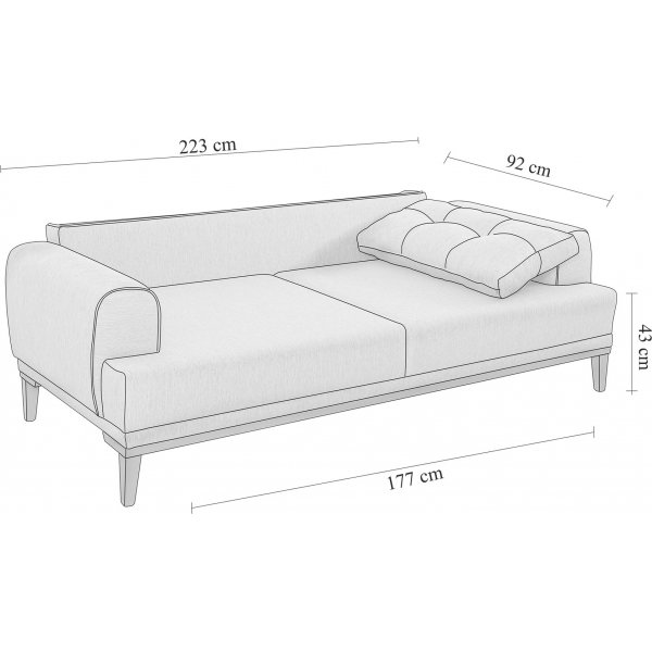 Balera 3-seters sovesofa - Cream - 12995,- - Sovesofaer - Trendrom.no