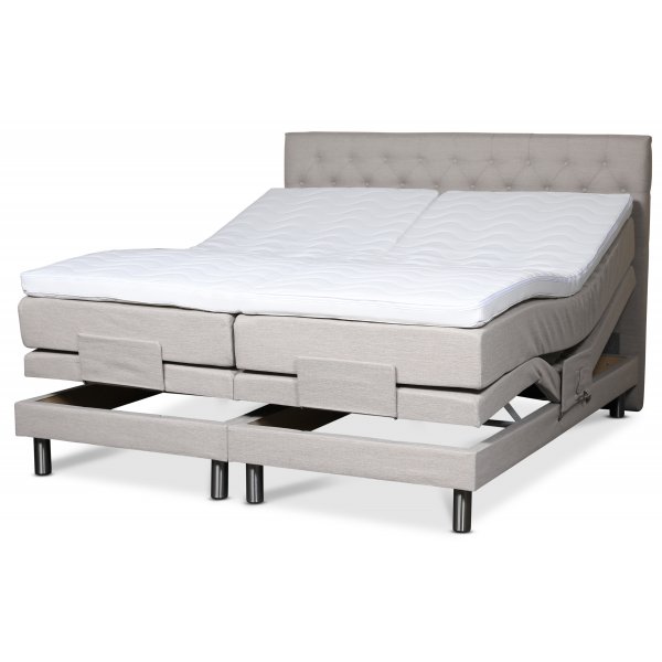 Klara komplett justerbar dobbeltseng med sengegavl 7-soners Pocket ...