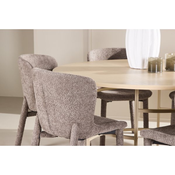 København spisebord med 6 Astoria stoler - Beige/hvitvask - 26995 ...