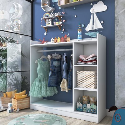 Baracus garderobe - Hvit - 2695,- - Oppbevaring barnerom - Trendrom.no